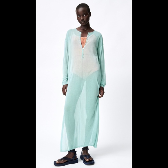 Zara | Swim | New Semi Sheer Knit Tunic Limited Edition | Poshmark